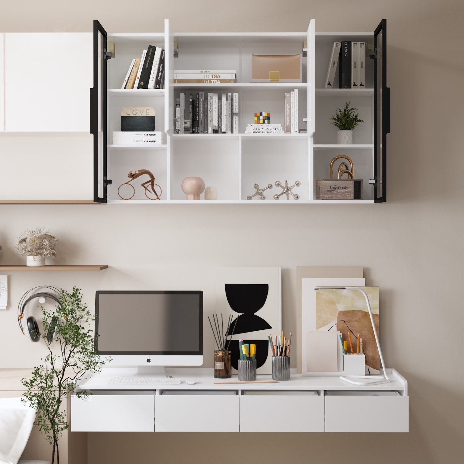 wall unit desk combo