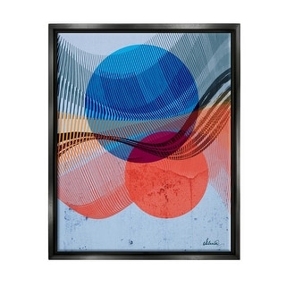 Stupell Modern Circle Patterns Framed Floater Canvas Wall Art Design by Ishita Banerjee - Bed ...