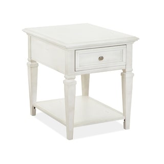 Magnussen Home Newport Alabaster Rectangular End Table - 20''W x 26''D ...