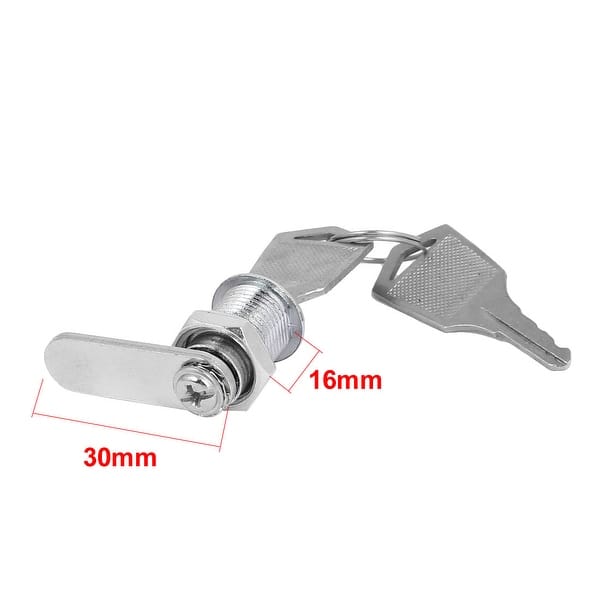 Tool Box Locking Security Cylinder Cam Lock 12mm x 16mm w 2 Keys ...