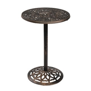 Outdoor Bistro Pub Table Round Patio Bar Height Cocktail Table Antique ...