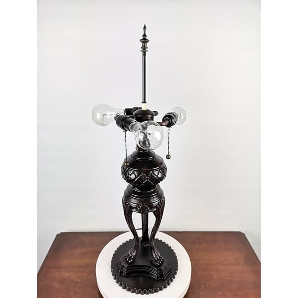 Glacy 20-inch Wisteria Design Stained Glass/Bronze Tiffany-Style Table ...