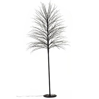 6.75' Pre-Lit Micro Dot Black Artificial Tree, LED Warm White Lights ...