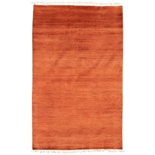 ECARPETGALLERY Hand-knotted Pak Finest Gabbeh Copper Wool Rug - 5'0 x 7 ...