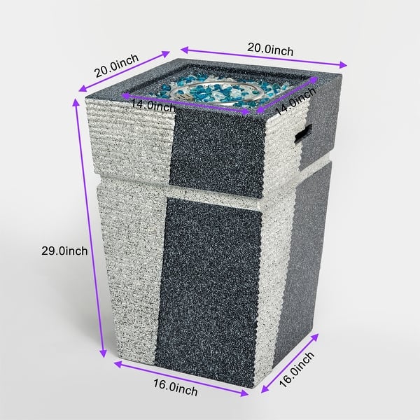 Outdoor Concrete Fire Pit Column Propane Fire Pit Patio Gas Fire Pit ...