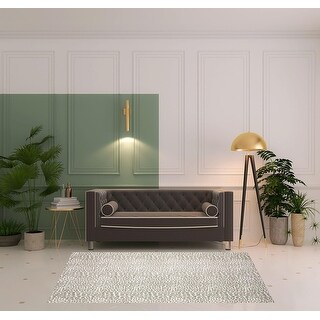 HomeRoots 5' X 8' Beige and Cream Leopard Print Shag Handmade Non Skid ...