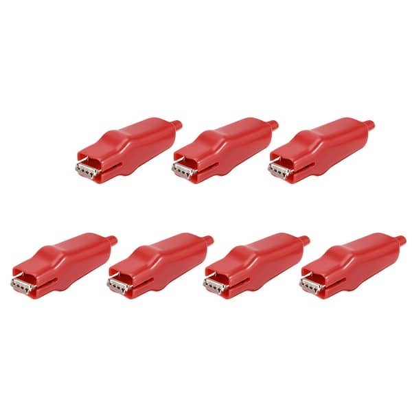 7 Pcs Nickel Coated Alligator Clip Adapter 20A Test Clamp Full Shroud ...