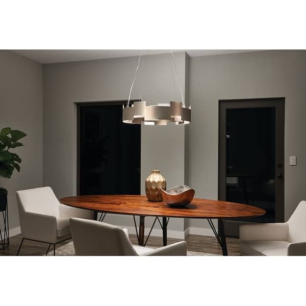 Kichler Lighting Moderne Collection 2-light Satin Nickel LED Chandelier ...