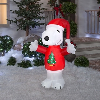 Airblown Inflatable Snoopy with Christmas Tree Sweater - Bed Bath ...