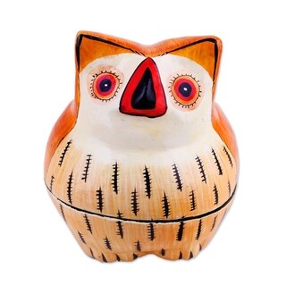 Novica Handmade Owl Master Papier Mache Decorative Box - Bed Bath ...