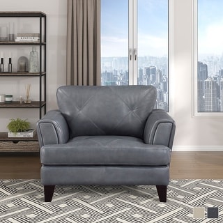 Howe Leather Living Room Chair - 44.5" x 38" x 35.5" - Bed Bath ...