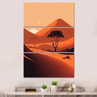 Designart "Single Tree In Terra Cotta Mountains I" Landscape Mountains ...