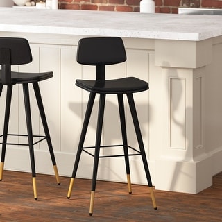 Set of 2 Upholstered Bar Stools with Metal Frames - Bed Bath & Beyond ...