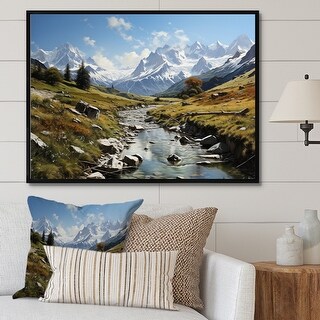 Designart "Italy Alpine Majesty" Landscapes Framed Wall Art Living Room ...