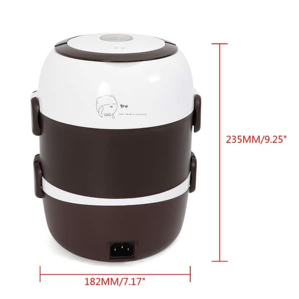 Portable 3 Layers Electric Heating Bento Lunch Box Food Storage Warmer ...