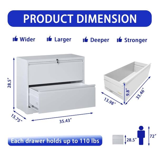 2-Drawer Metal Filing Cabinet with Lock for Home Office - Bed Bath ...