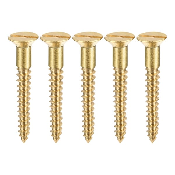 Wood Screws Slotted Flat Head Brass Self-Tapping Screw 20 Pcs - Bed ...
