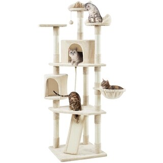Multi-Level Cat Trees Cat Towers 79in Cat Tree for Indoor with Sisal-Covered Scratching Posts ...