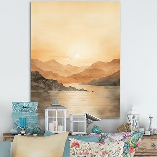 Designart "Bold Sunset Coastal Horizon II" Sunrisesunset Wall Art - Bed ...