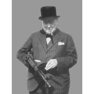Digitally Restored Vector Photo Of Sir Winston Churchill With A Tommy ...