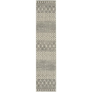 2' x 10' Ivory and Gray Geometric Runner Rug - 3'6" - Bed Bath & Beyond ...