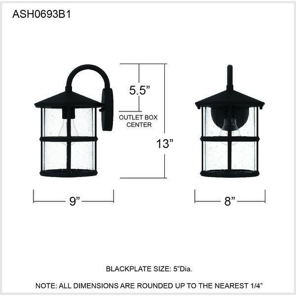 Kayden 1-Light Matte Black Outdoor Wall Lantern - Matte Black - Bed ...