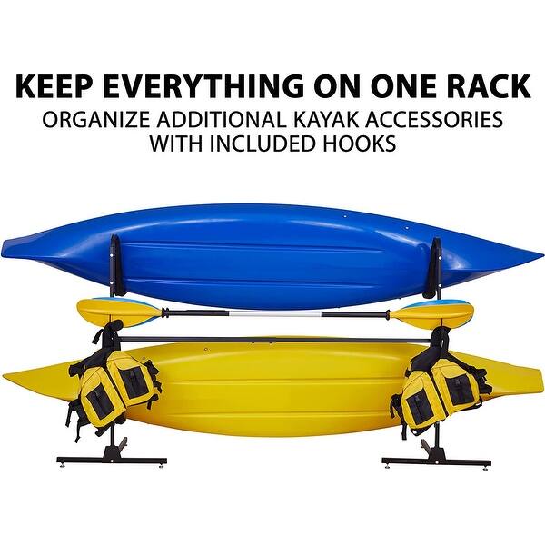 RaxGo Freestanding Kayak Storage Rack with Paddles - 2 Kayak - Bed Bath ...