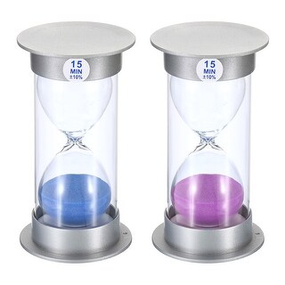 15 Minute Sand Timer, Sandy Clock Count Down Sand Glass, Blue, Purple ...