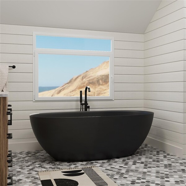 GIVINGTREE 47'' x28'' Solid Surface Stone Resin Freestanding Small ...