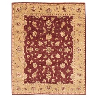 ECARPETGALLERY Hand-knotted Chobi Twisted Dark Burgundy Wool Rug - 8'1 ...