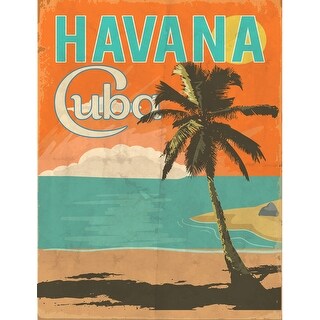 Cuba Havana Illustration Frame For Wall Decor - 36x48x2 inches - Bed ...