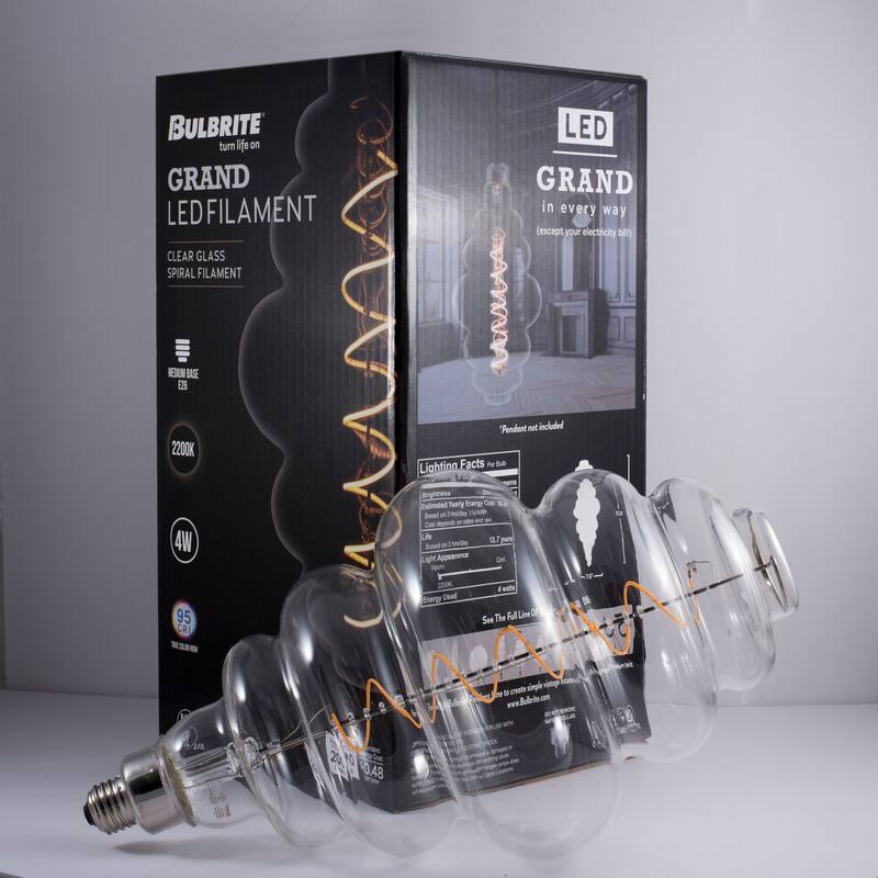 Bulbrite 4 Watt Grand Filaments Medium Dimmable (E26) LED Bulb - 200 ...