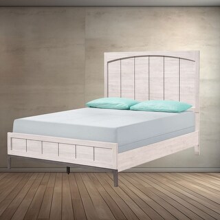 Modern Queen Size Panel Bed with Tall Headboard, Slat Support, and ...