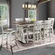 Drake Two-Toned Rustic White and Oak Slat Back Counter Height Barstool ...