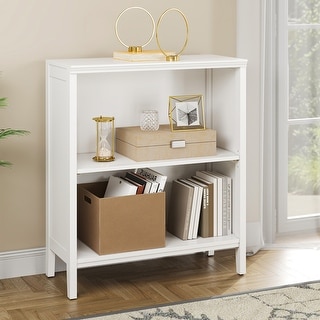 Moasis 34-inch Tall 2-Shelf Storage Solid Wood Bookcase - Bed Bath ...
