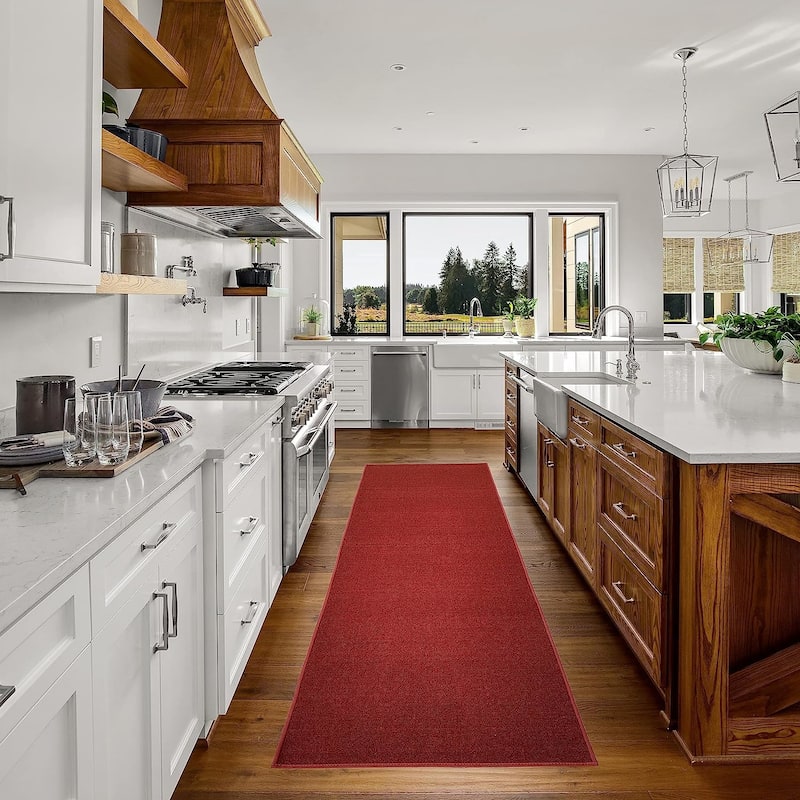 Custom Size Solid Design Beige,Brown,Red Color Non-Slip Rubber Backing ...