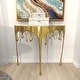 Gold Aluminum Metal Drip Console Table with Melting Designed Legs and ...