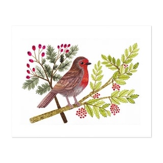 European Robin Painting Animals Birds Gouache Nature Art Print/Poster ...