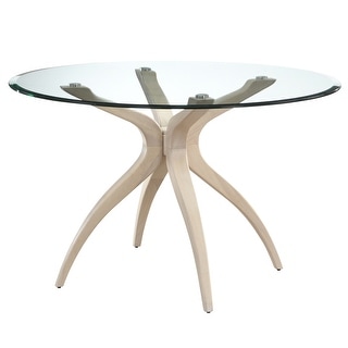 Quincy Round Glass Dining Table w/ White Wash Base - Bed Bath & Beyond ...