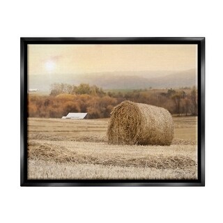 Stupell Rural Haystack Farmland Field Shining Morning Sun Floater Frame ...