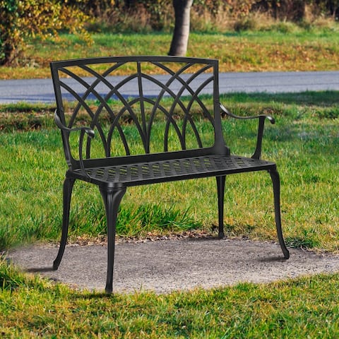 50 in. Hummingbird Metal Outdoor Garden Bench - Overstock - 30639108