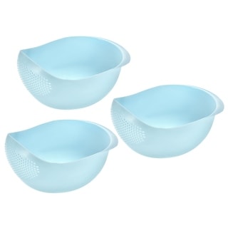 3pcs Rice Cleaning Basket Washing Basket Vegetable Fruit Draining Bowl ...