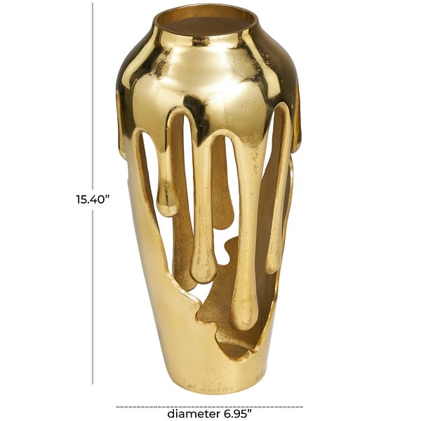 Aluminum Metal Drip Vase with Melting Designed Body - Black, Gold, Silver - On Sale - Bed Bath ...