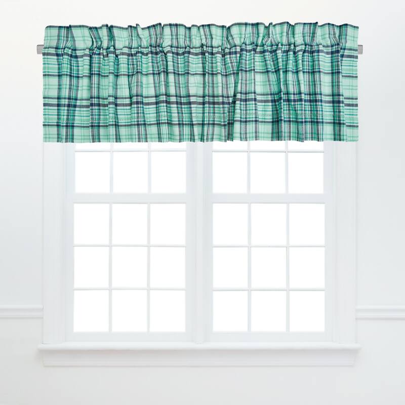 Mckinley Plaid Blue Valance Collection - Overstock - 35145481