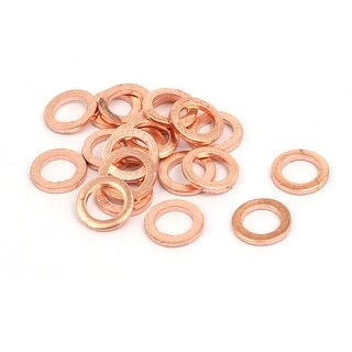 20pcs 5mmx8mmx1mm Copper Flat Ring Sealing Crush Washer Gasket - Copper ...