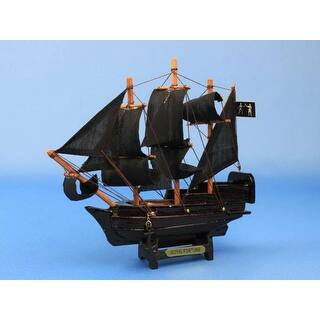 Wooden Black Bart's Royal Fortune Model Pirate Ship 7" - 7" L x 2" W x ...