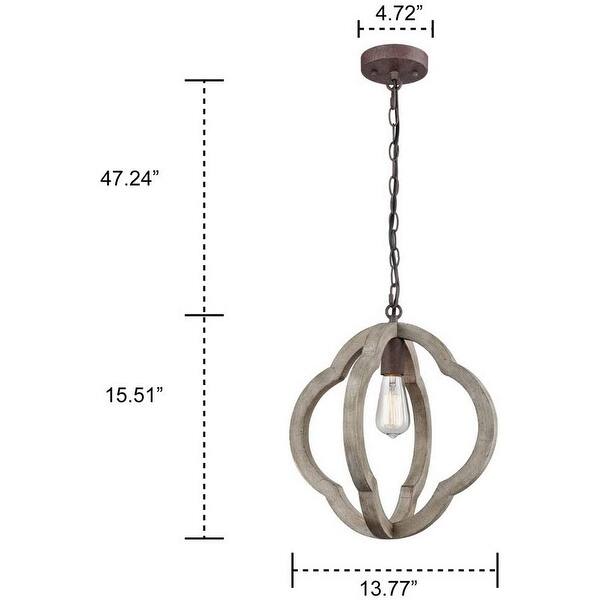 Wisteria Distressed Globe Wooden Pendant 1 Light Farmhouse Fixture ...