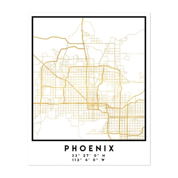 Phoenix Arizona Phoenix Street Map Maps Minimal Art Print/Poster - Bed ...