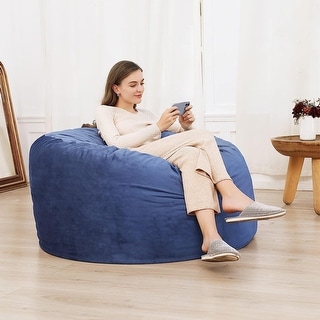 Plush Lazy Sofa with Soft Velvet Cove for Living Roomr - Bed Bath ...