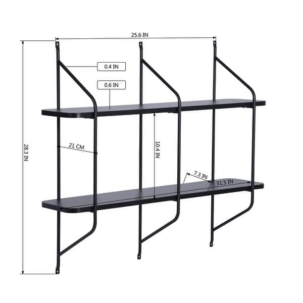 2-Tier Display Wall Shelf Storage Rack Wall Rack Holder Rack - Bed Bath ...